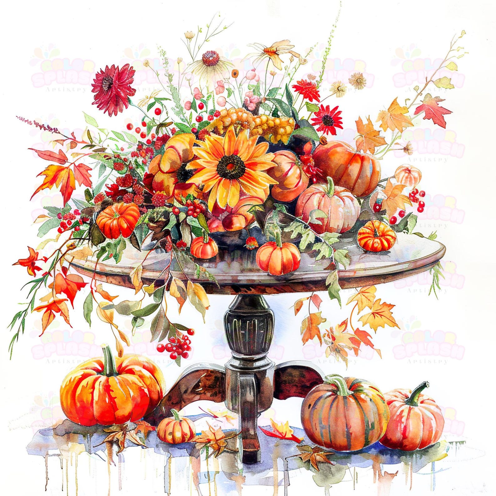 20 Cozy Fall Scenes Watercolor Clipart | Autumn Scenery Art | Rustic ...