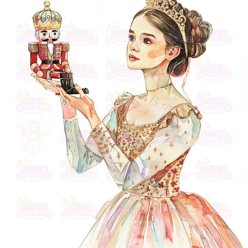 19 Clara Holding the Nutcracker Clipart | Nutcracker Ballet Art ...