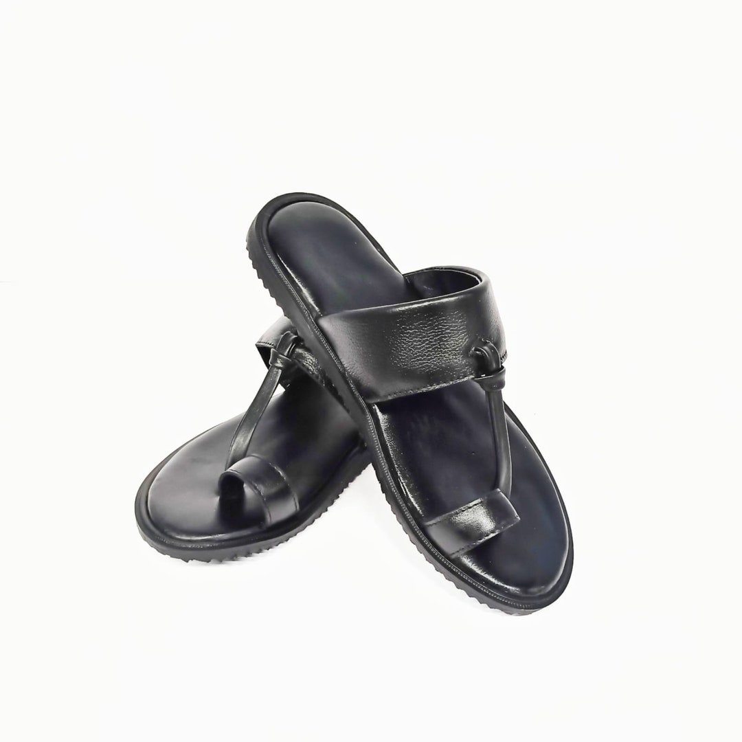 Toe Ring Leather Sandal/indian Kolhapuri Design Flat Chappal ...