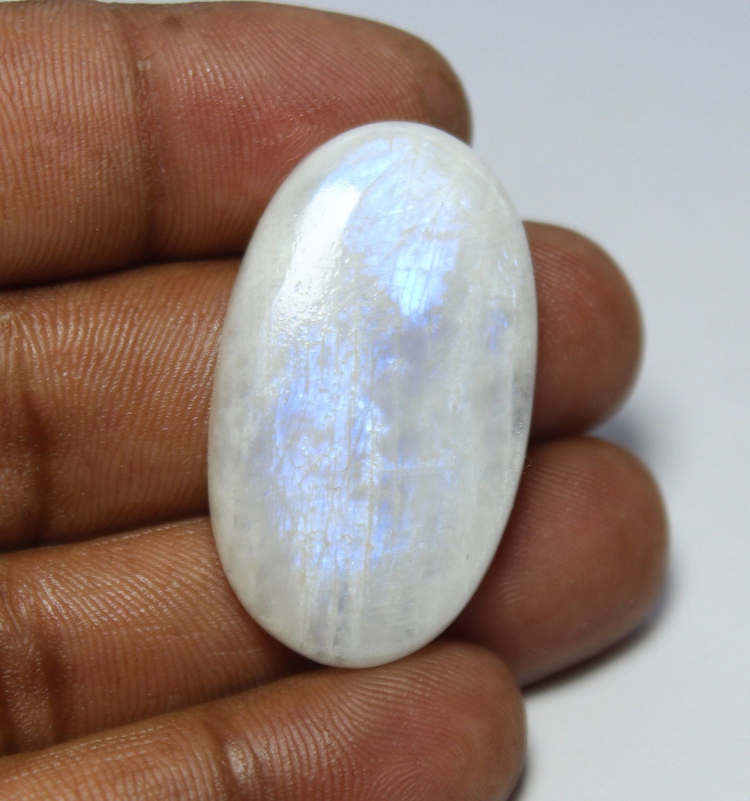 Natural Rainbow Moonstone Blue Fire Gemstone Rainbow Moonstone Cabochon ...