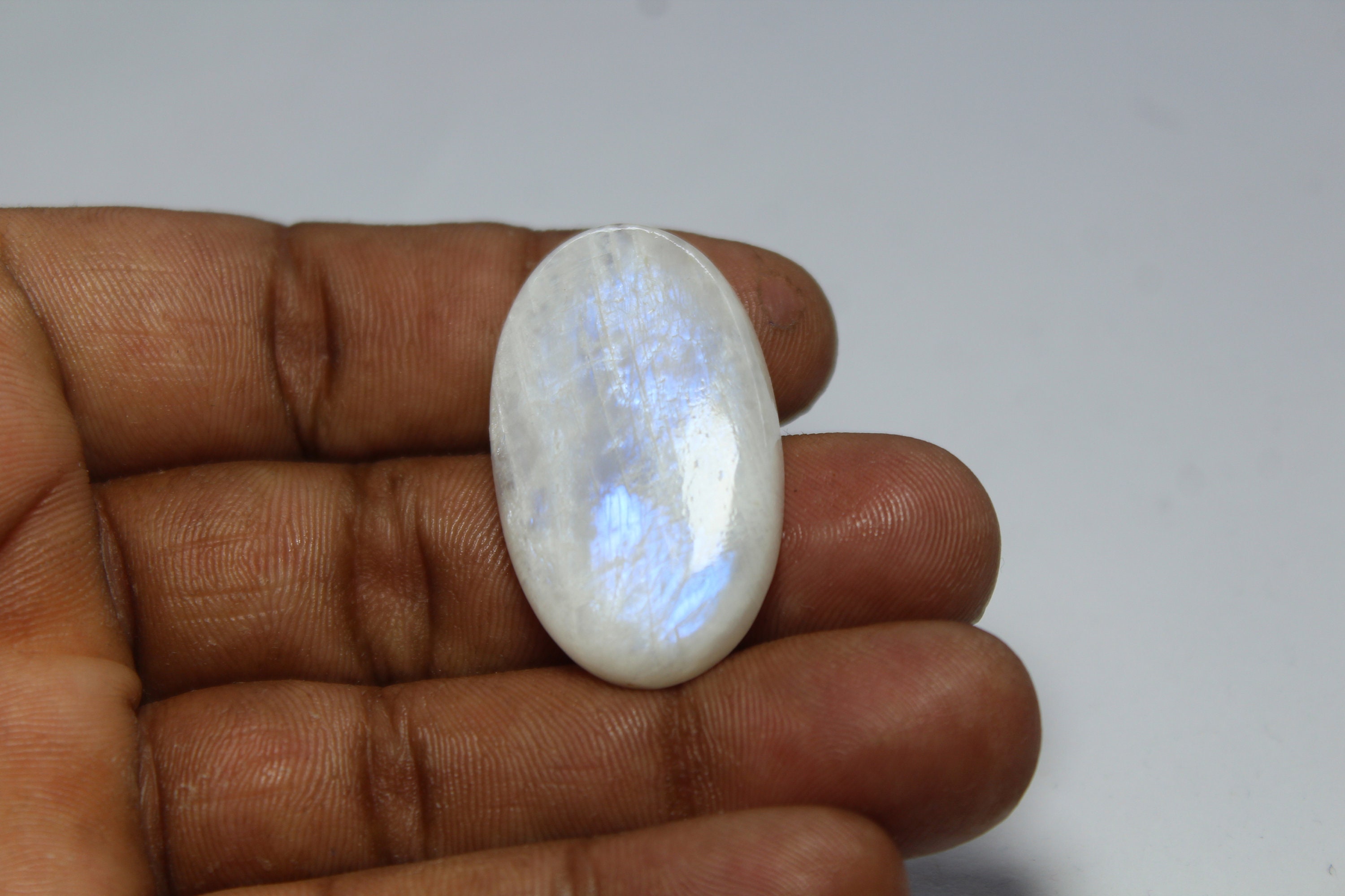 Natural Rainbow Moonstone Blue Fire Gemstone Rainbow Moonstone Cabochon ...