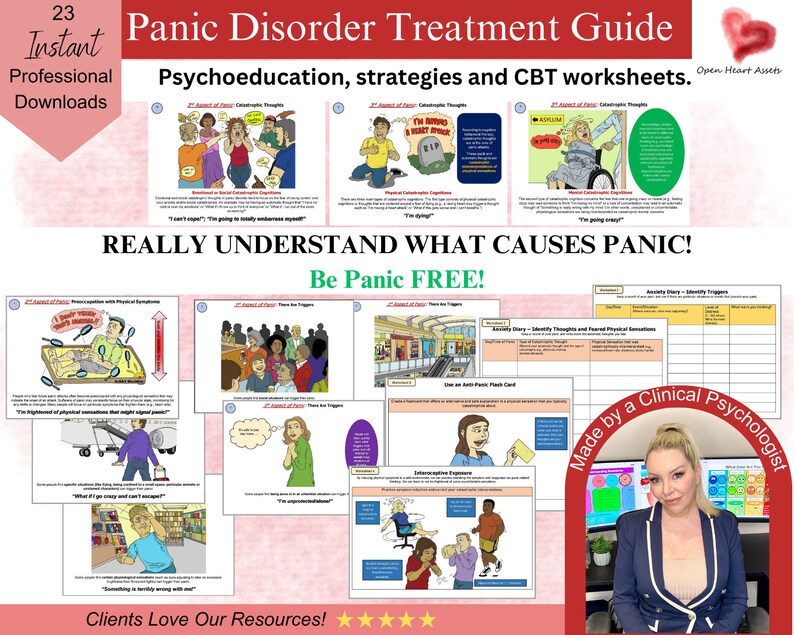 Panic Attack Relief, Anxiety Coping and Anxiety Worksheet, Cognitive ...