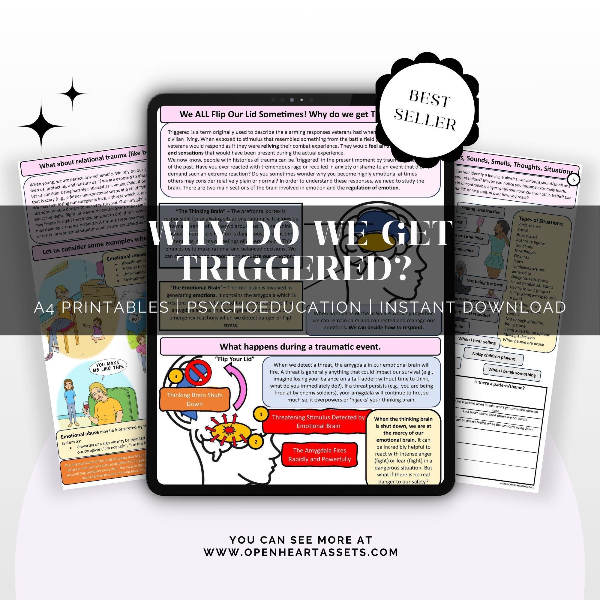 Trauma Worksheets Trauma Coping Trauma Bundle, Trauma Informed Therapy ...