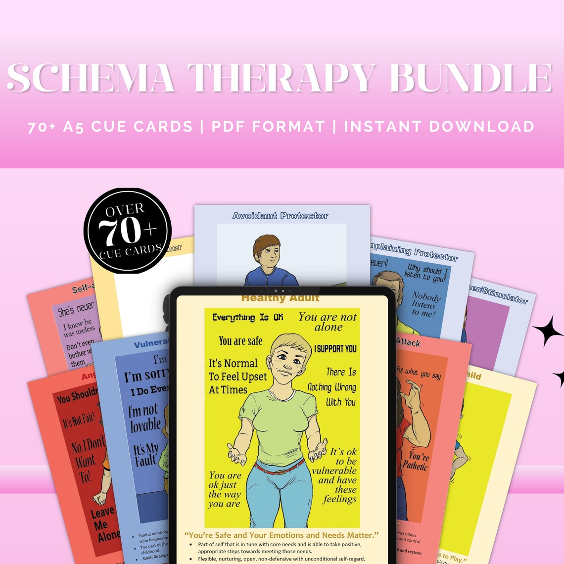 Schema Therapy, Therapy Worksheet Bundle, Psychology Resources, Inner ...