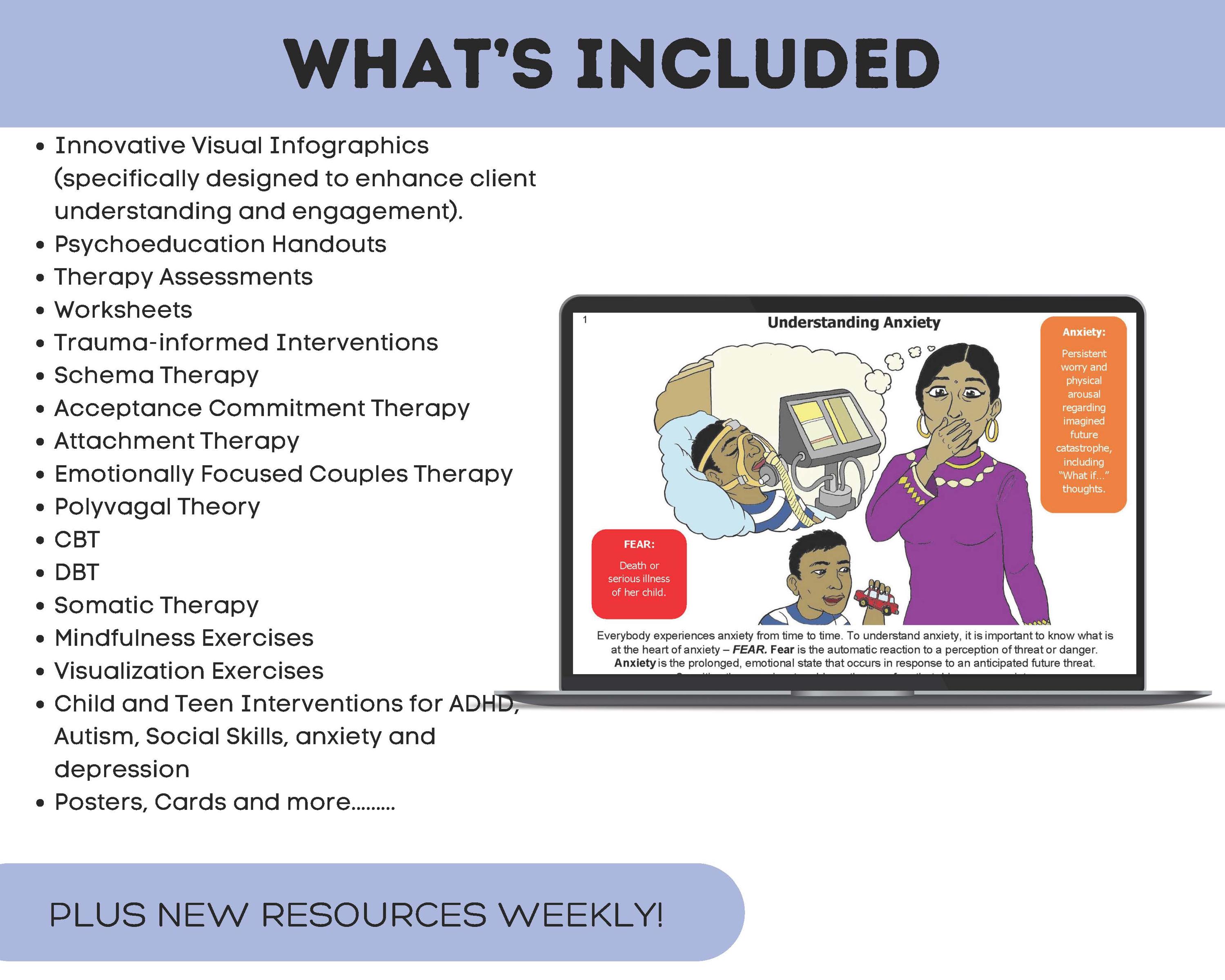 Whole Shop Mega Therapy Bundle, Anxiety, Depression, Trauma, PTSD, CBT ...