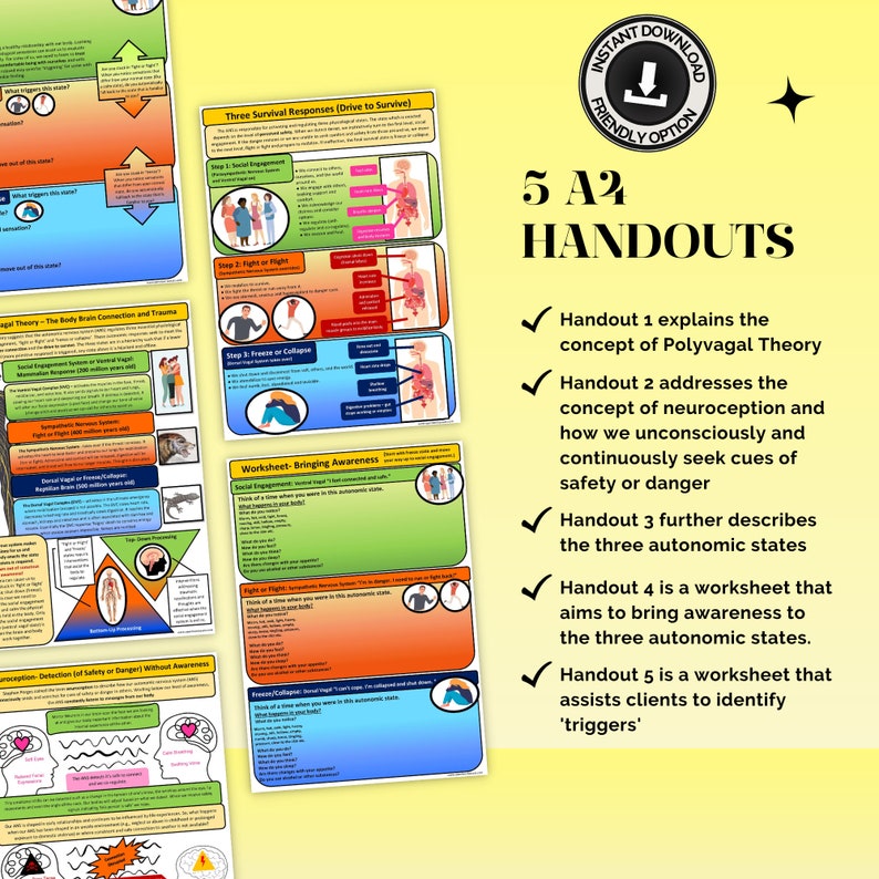 Polyvagal Theory, Polyvagal Worksheets, Emotional Regulation, Trauma ...