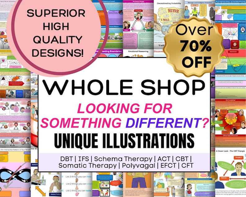 Whole Shop Mega Therapy Bundle, Anxiety, Depression, Trauma, PTSD, CBT ...