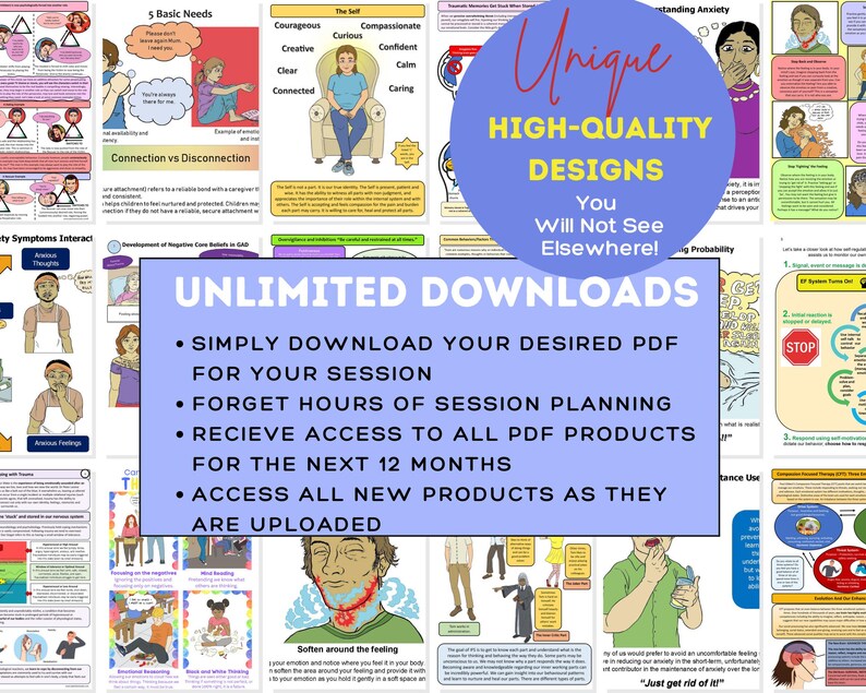 Whole Shop Mega Therapy Bundle, Anxiety, Depression, Trauma, PTSD, CBT ...