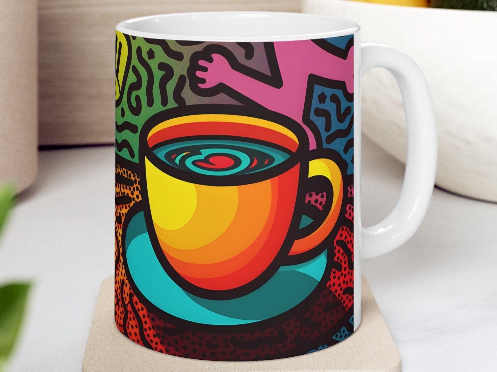 Coffee Mug Pop Art Graffiti Style Vibrant Colorful Designer Gift Mug - Etsy