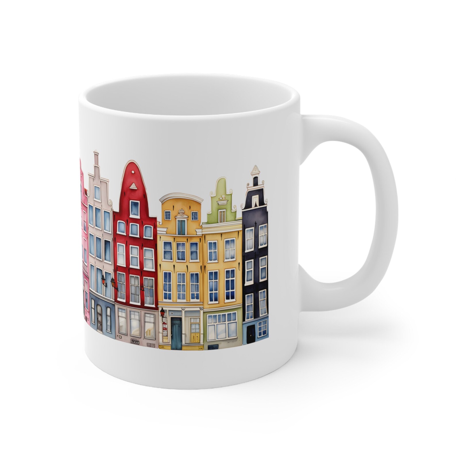 Coffee Mug Amsterdam Canal Houses Pastel Watercolor Designer Gift ...