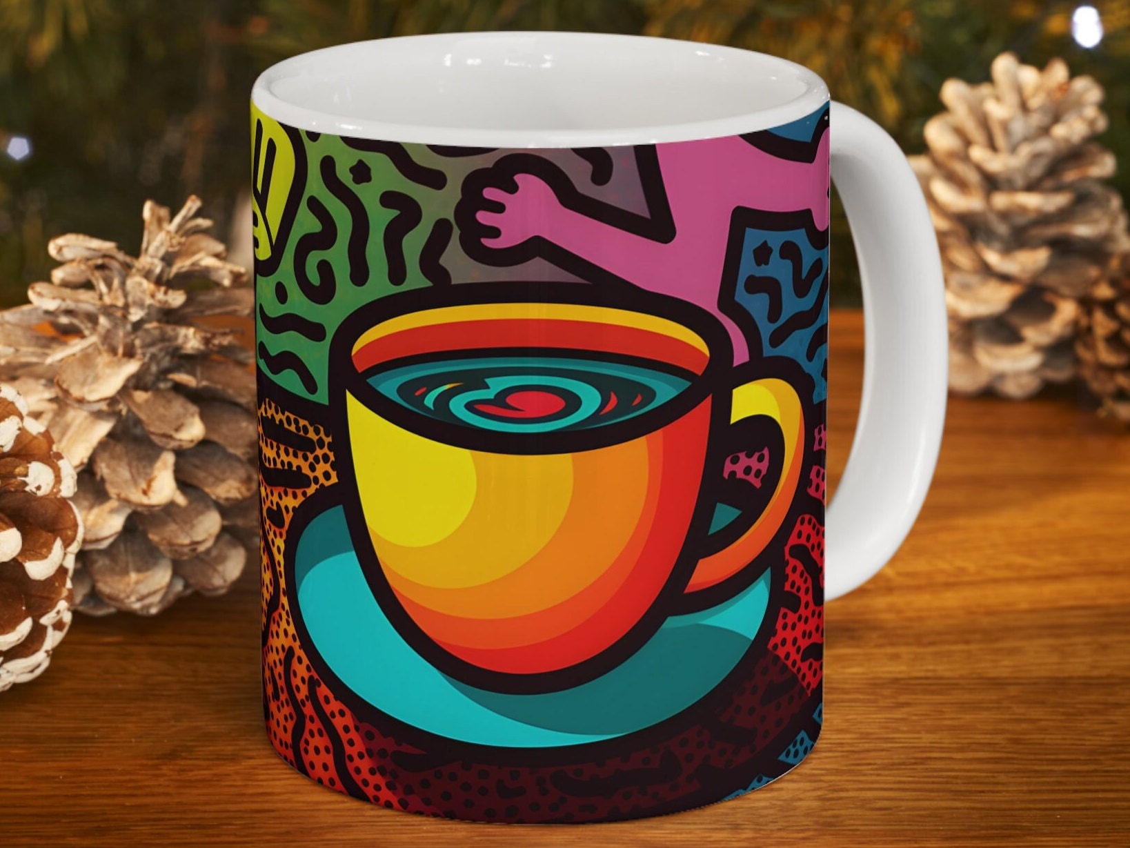 Coffee Mug Pop Art Graffiti Style Vibrant Colorful Designer Gift Mug - Etsy
