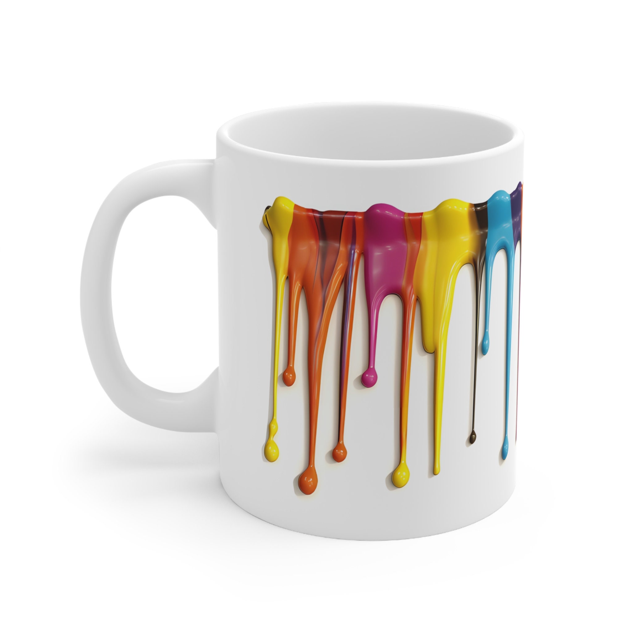 Coffee Mug Dripping Rainbow Paint Colors Designer Mug Gay Pride Gift ...