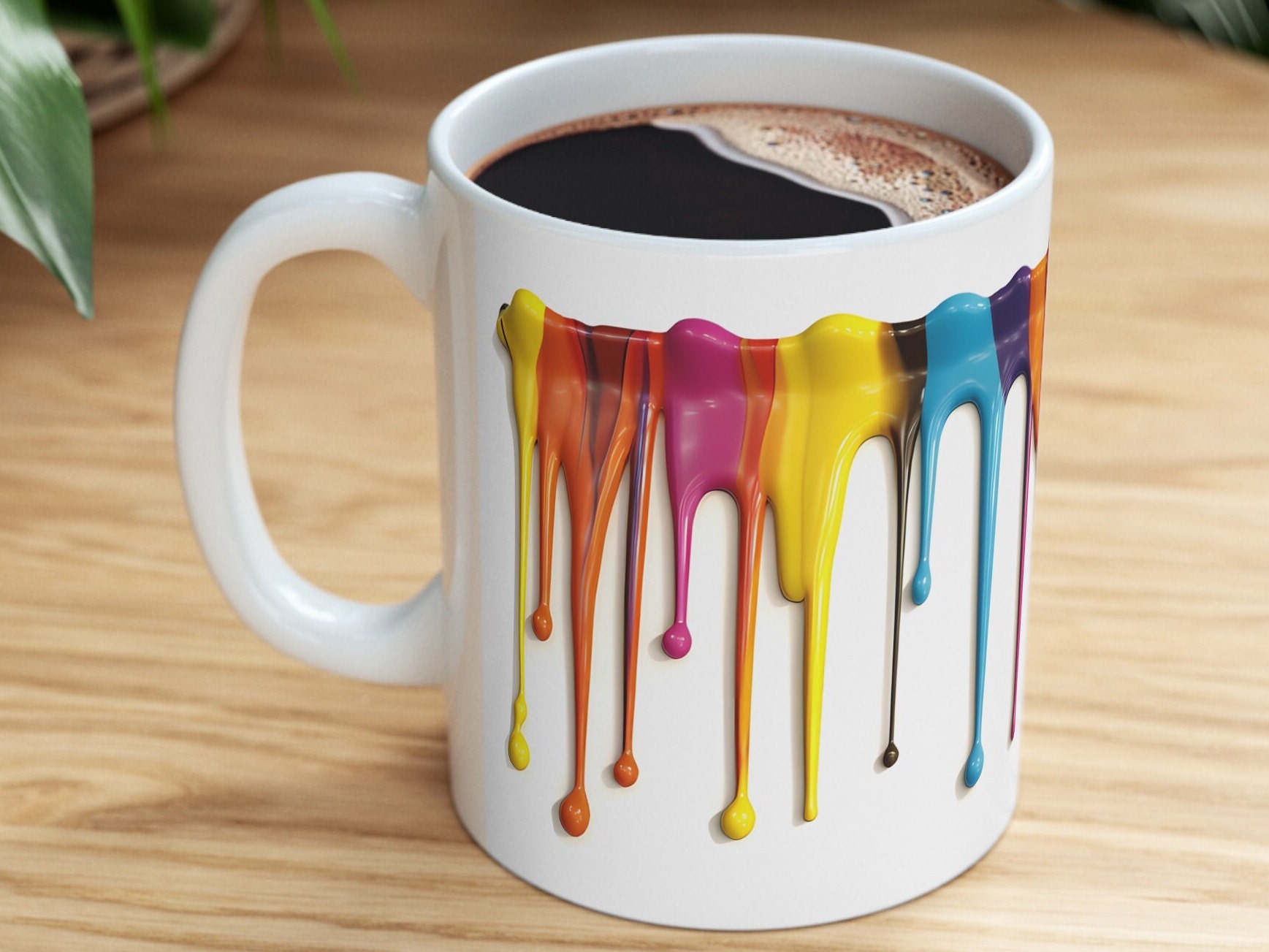 Coffee Mug Dripping Rainbow Paint Colors Designer Mug Gay Pride Gift ...