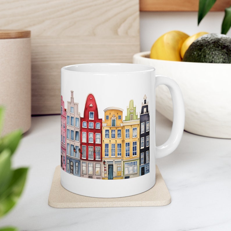 Coffee Mug Amsterdam Canal Houses Pastel Watercolor Designer Gift ...