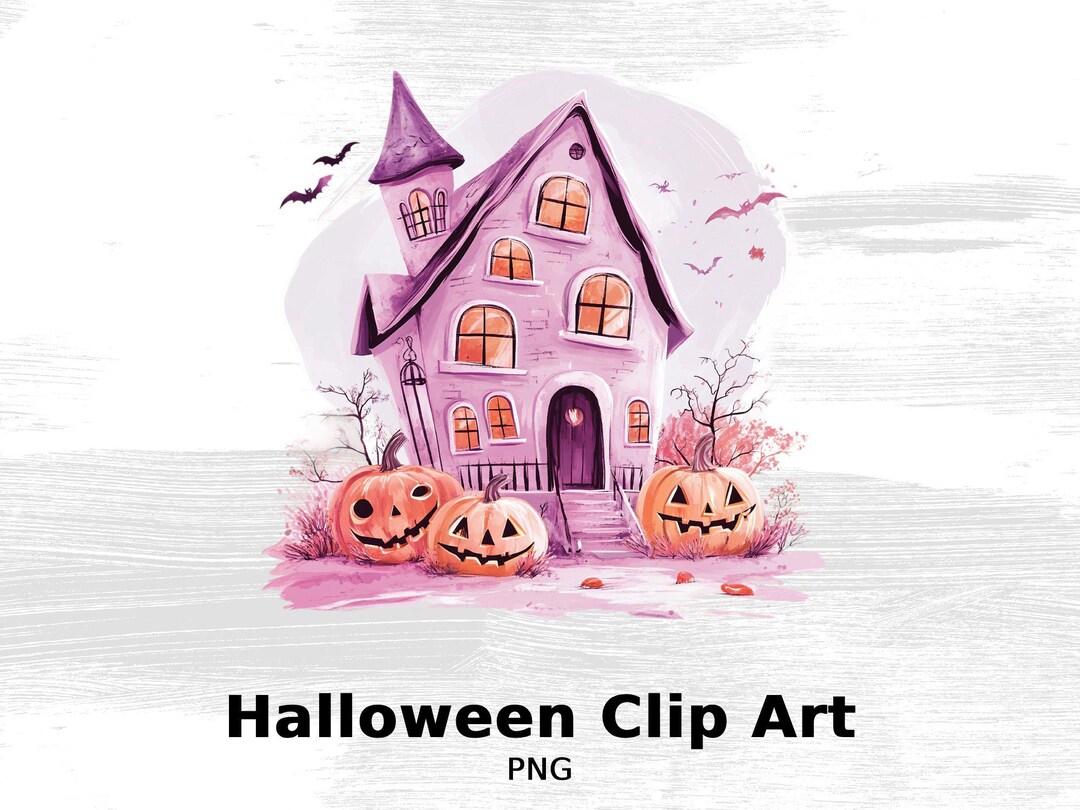 Halloween Haunted House Clip Art, Spooky Ghost Clip Art, Pumpkin ...