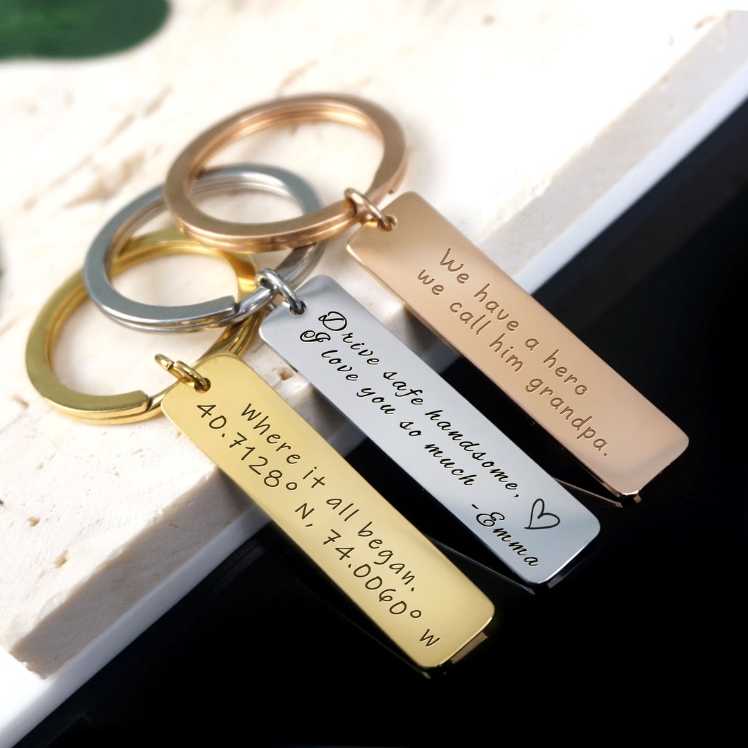 Personalized Stainless Steel Keychains, Custom Engraved Keychain ...