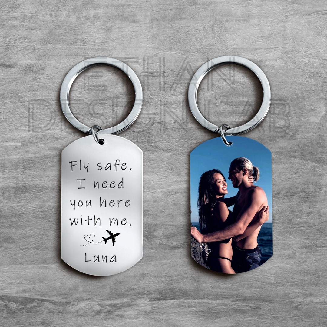 Fly Safe Keychain, Pilot Gifts for Men, Fly Safe I Love You, Gift for ...