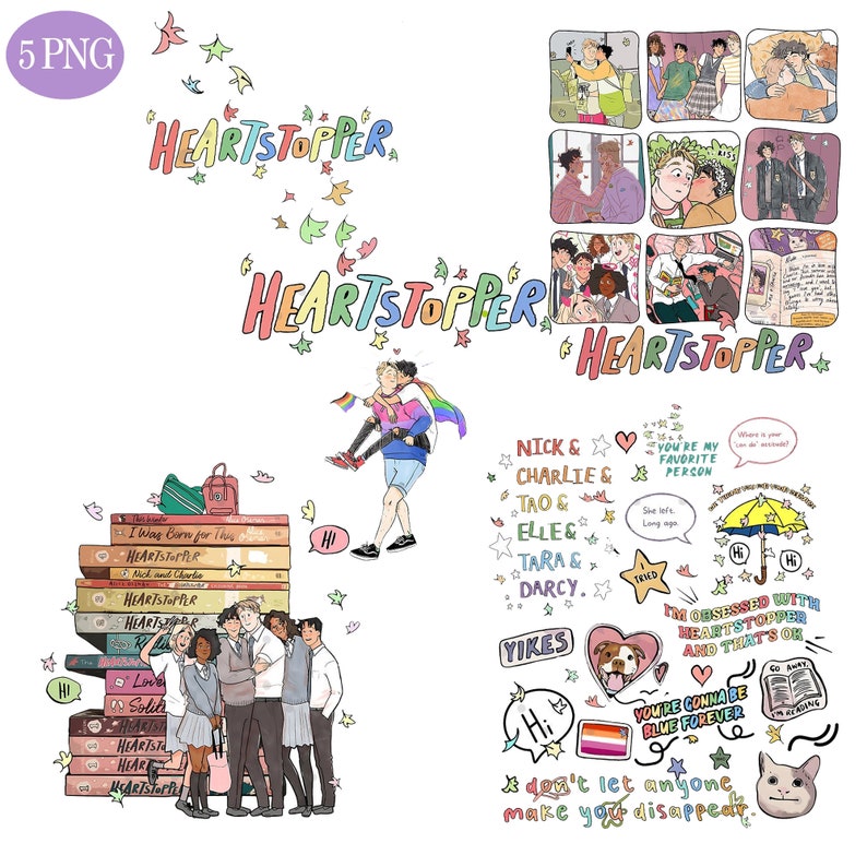 Heartstopper Png Nick and Charlie Png Bookish Png Hi Hi - Etsy