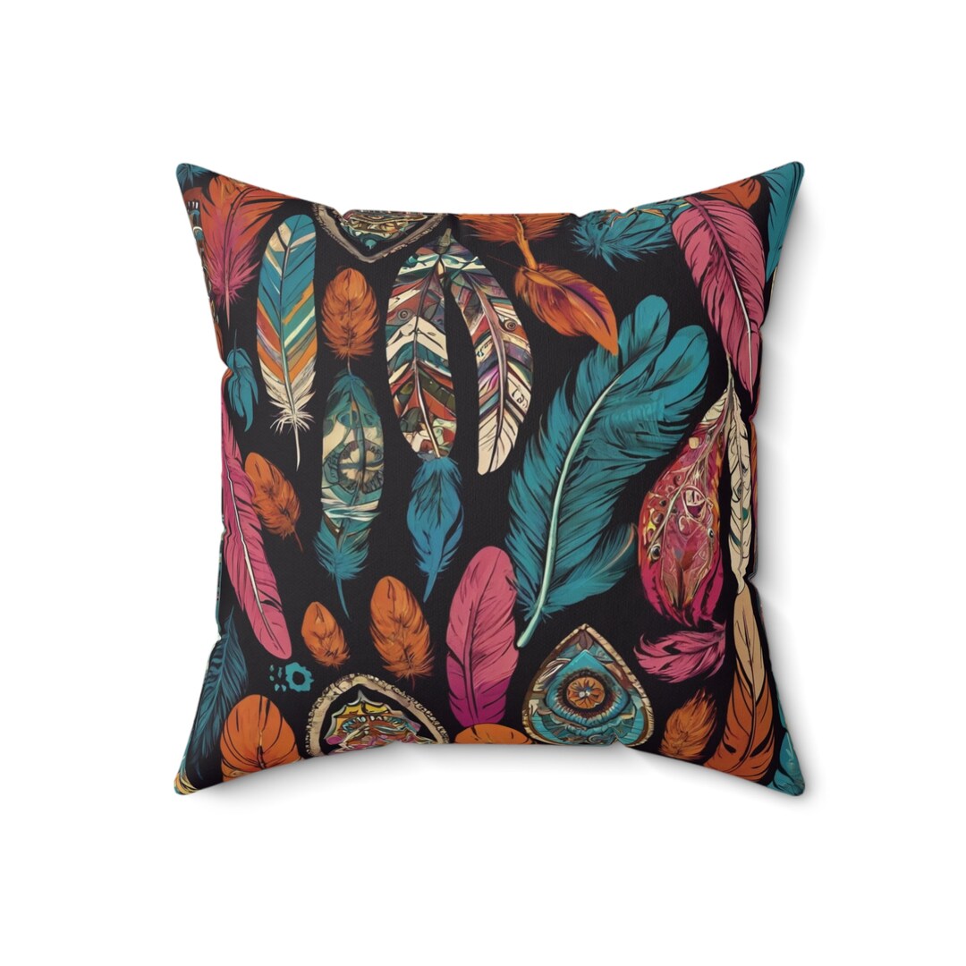 Pillow Cover With Pillow, Decorative Trendy Cushion, Abstract Colorful ...