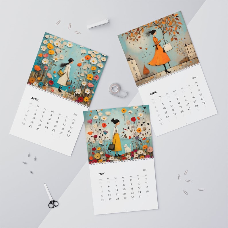 Wall Calendar for 2024. an Artistic Calendar With Abstract Art Designs ...