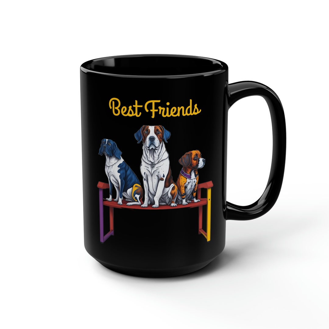 Dog Best Friends Black Coffee Mug (15oz) - Etsy