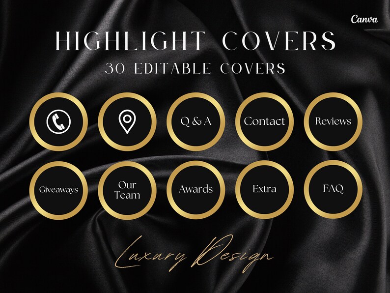 30 Gold Instagram Story Highlights | Luxury Instagram Cover Highlights ...