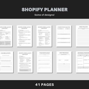 Shopify Planner Shopify Store Planner Printable Checklist Ecommerce ...