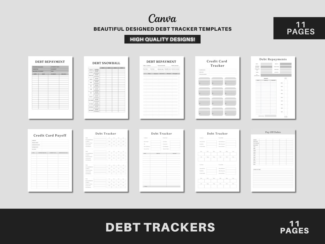 Debt Payment Tracker Printable | Monthly Debt Tracker PDF | Debt ...