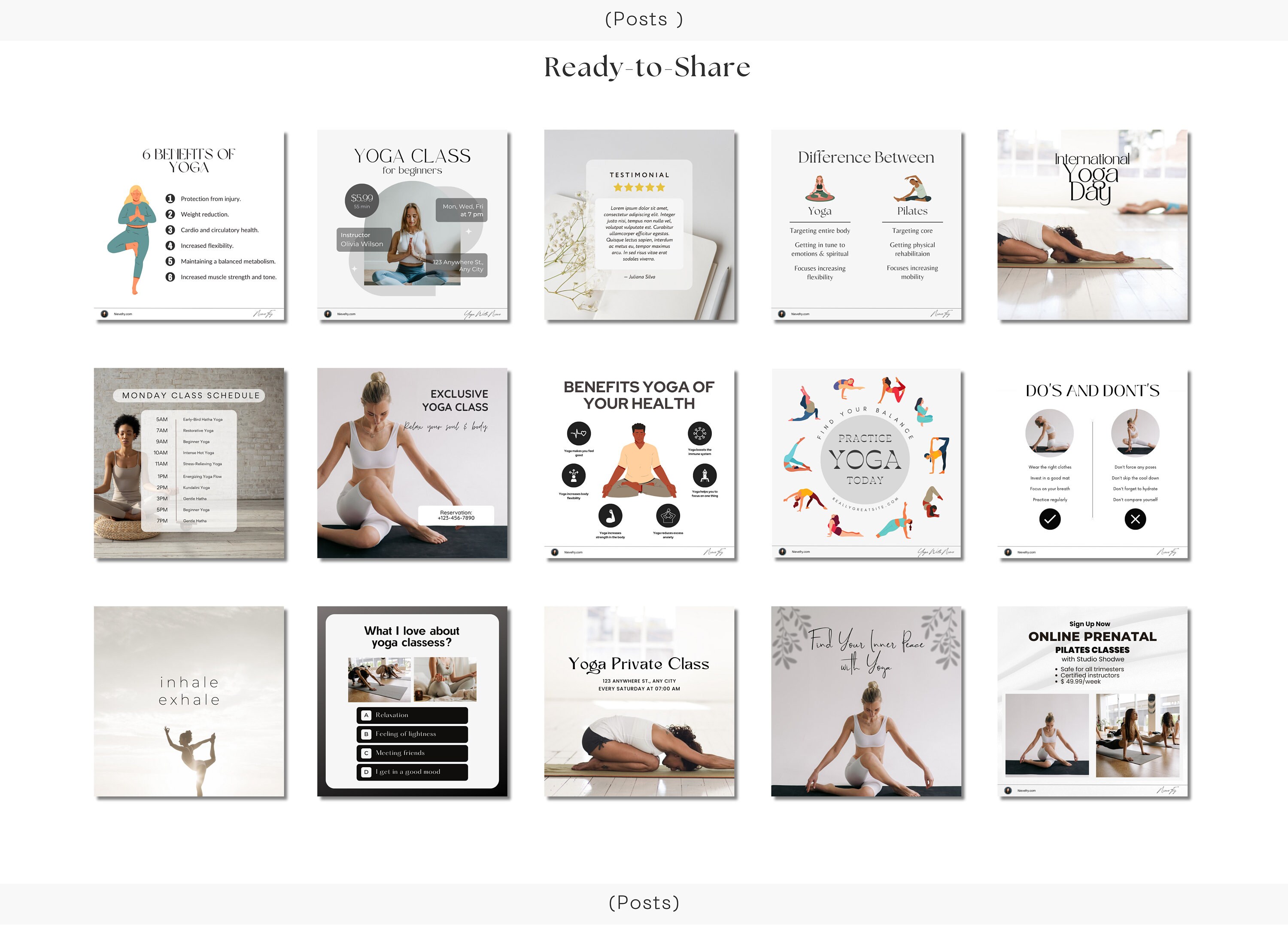 Yoga Instagram Post Templates, Yoga Instagram Template Canva, Yoga ...
