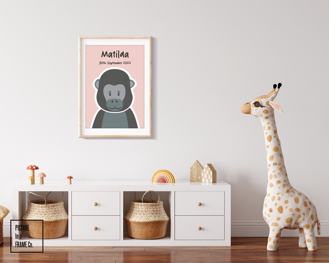 Kera the Gorilla Personalised Gorilla Name Print Gorilla - Etsy