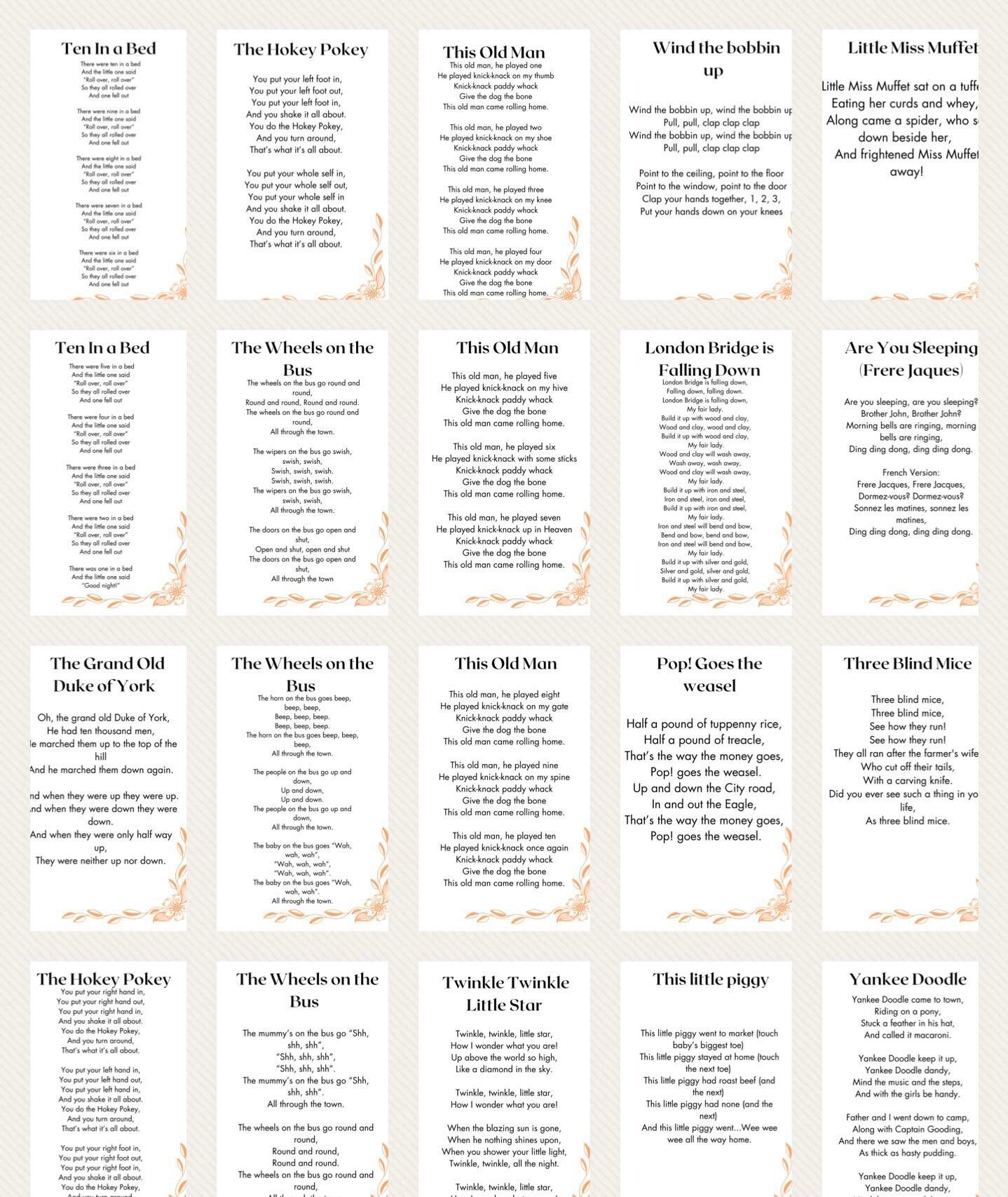 Childrens Nursery Rhymes Songs Lullaby Group Time - Etsy