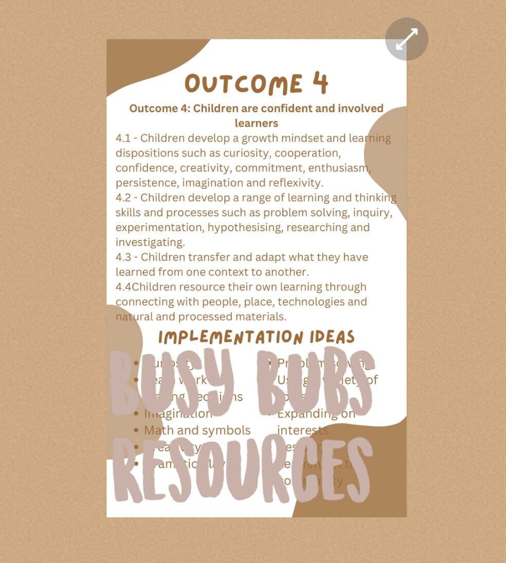 Early Years Learning Framework Outcomes. Early Childhood Resource ...