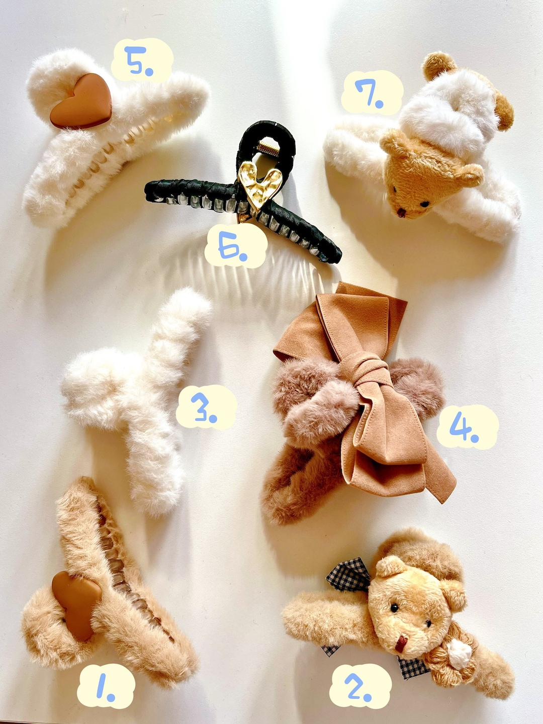 Furry Claw, Fabric Claw, Bear Clip, Cute Outfits, Hair Accessories for ...