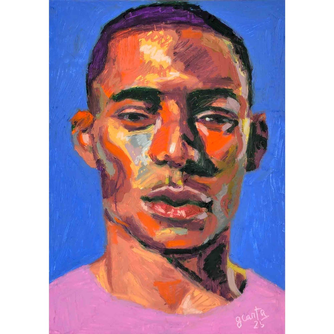 Oil Pastels on Paper | Portrait of a Man | Original Artwork | Unique ...