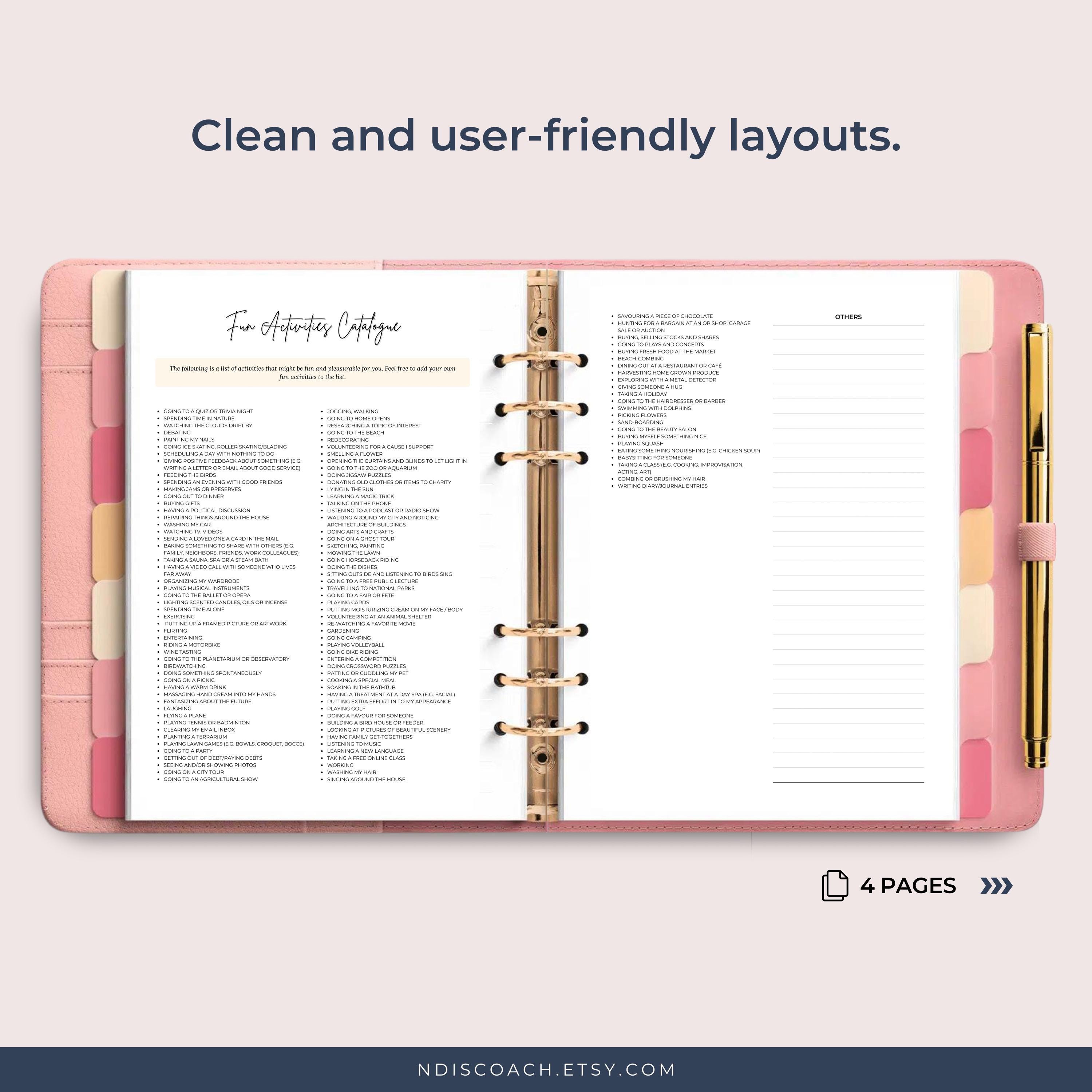 365 Fun Activities Catalogue- Printable PDF Editable | NDIS Social and ...