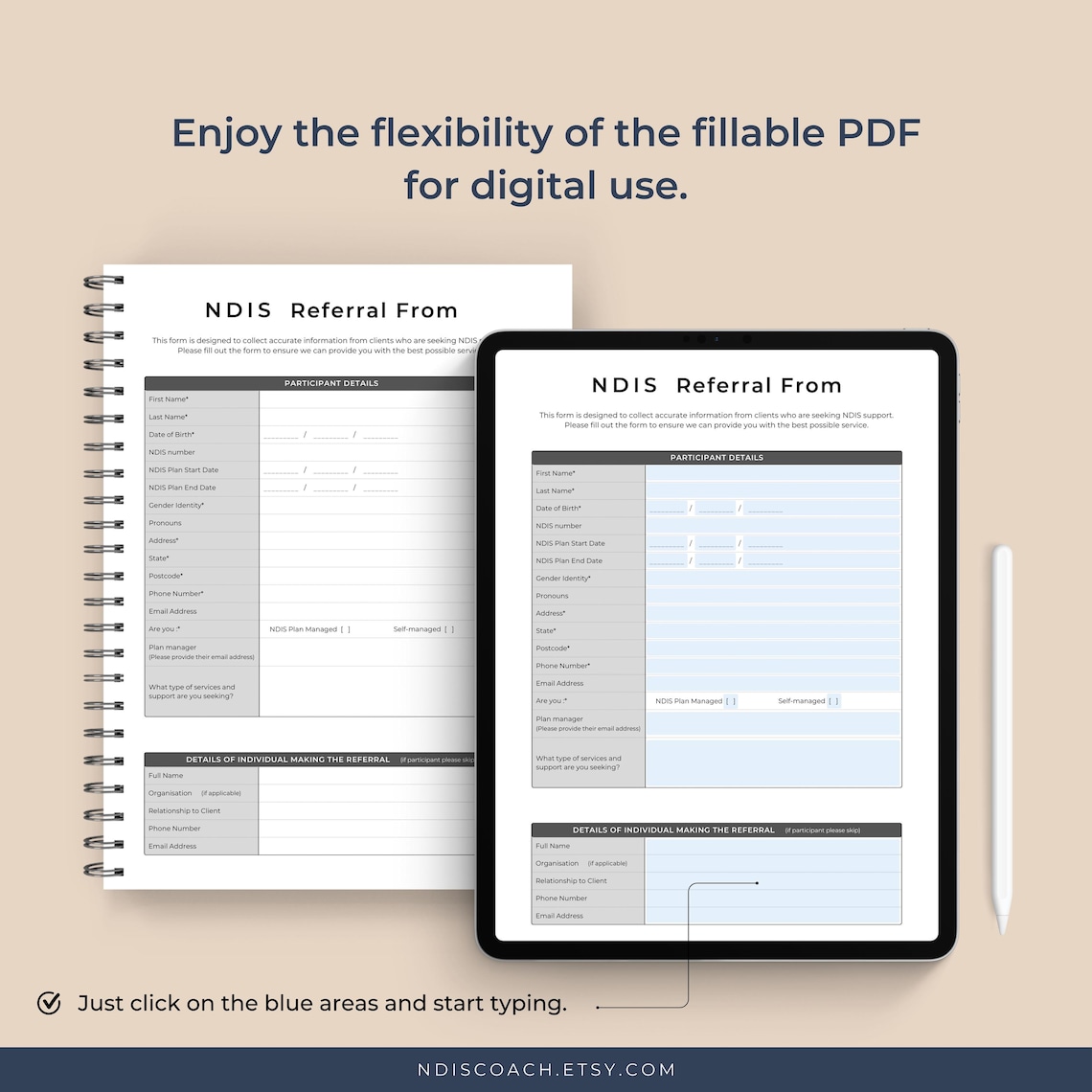 NDIS Referral Form | Printable & PDF Editable | Customizable for NDIS ...