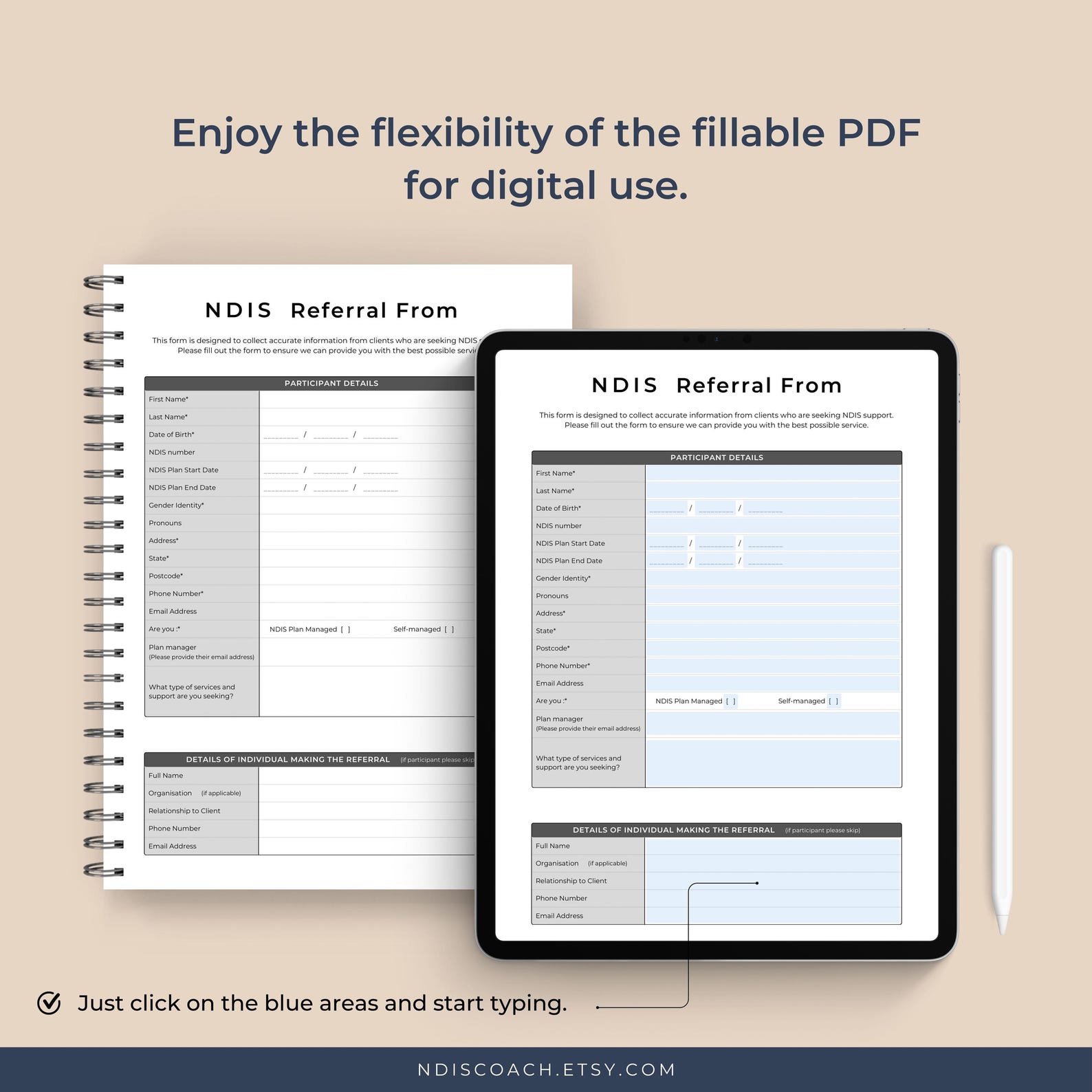 NDIS Referral Form | Printable & PDF Editable | Customizable for NDIS ...
