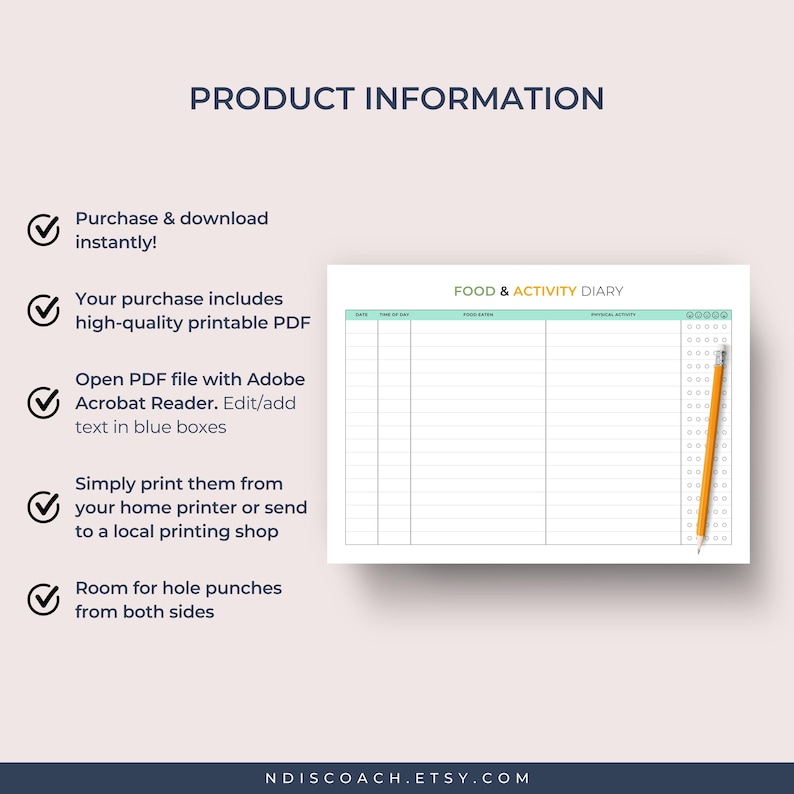 Food & Activity Tracker: Printable Wellness Log (PDF Editable) - Etsy