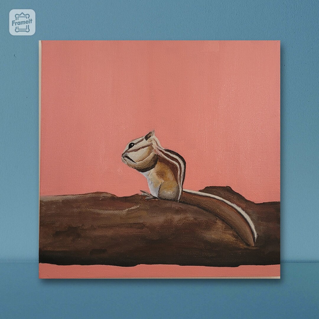 Chipmunk Canvas Painting - Etsy