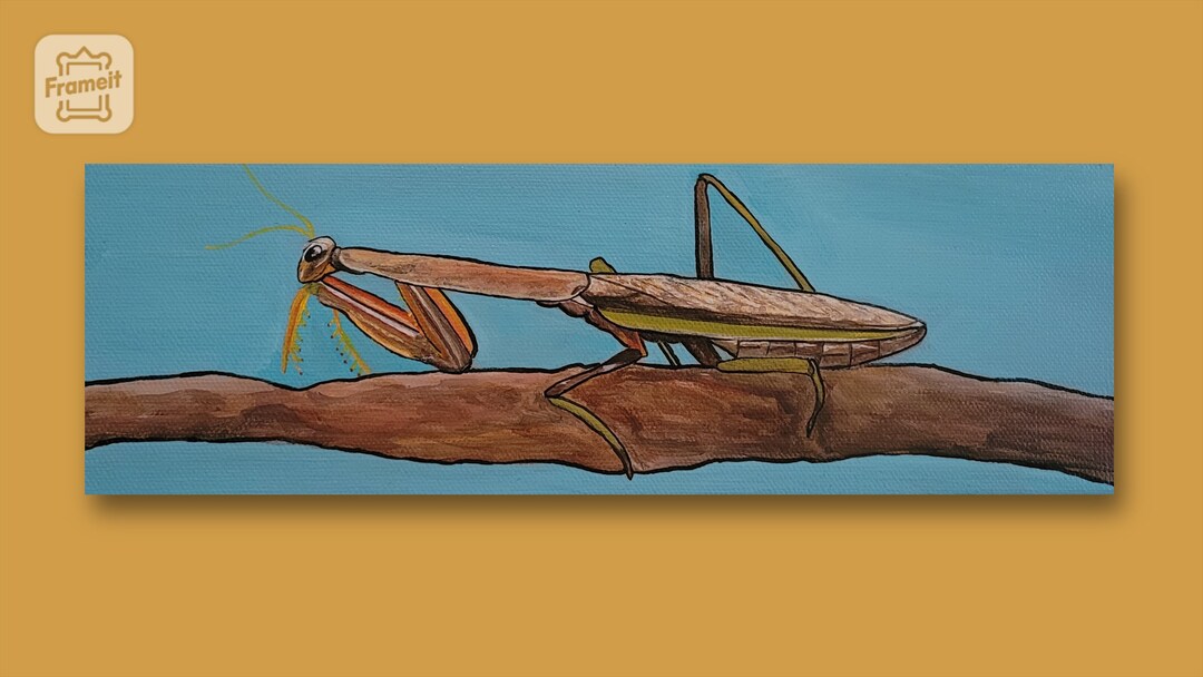 Praying Mantis Canvas Painting - Etsy