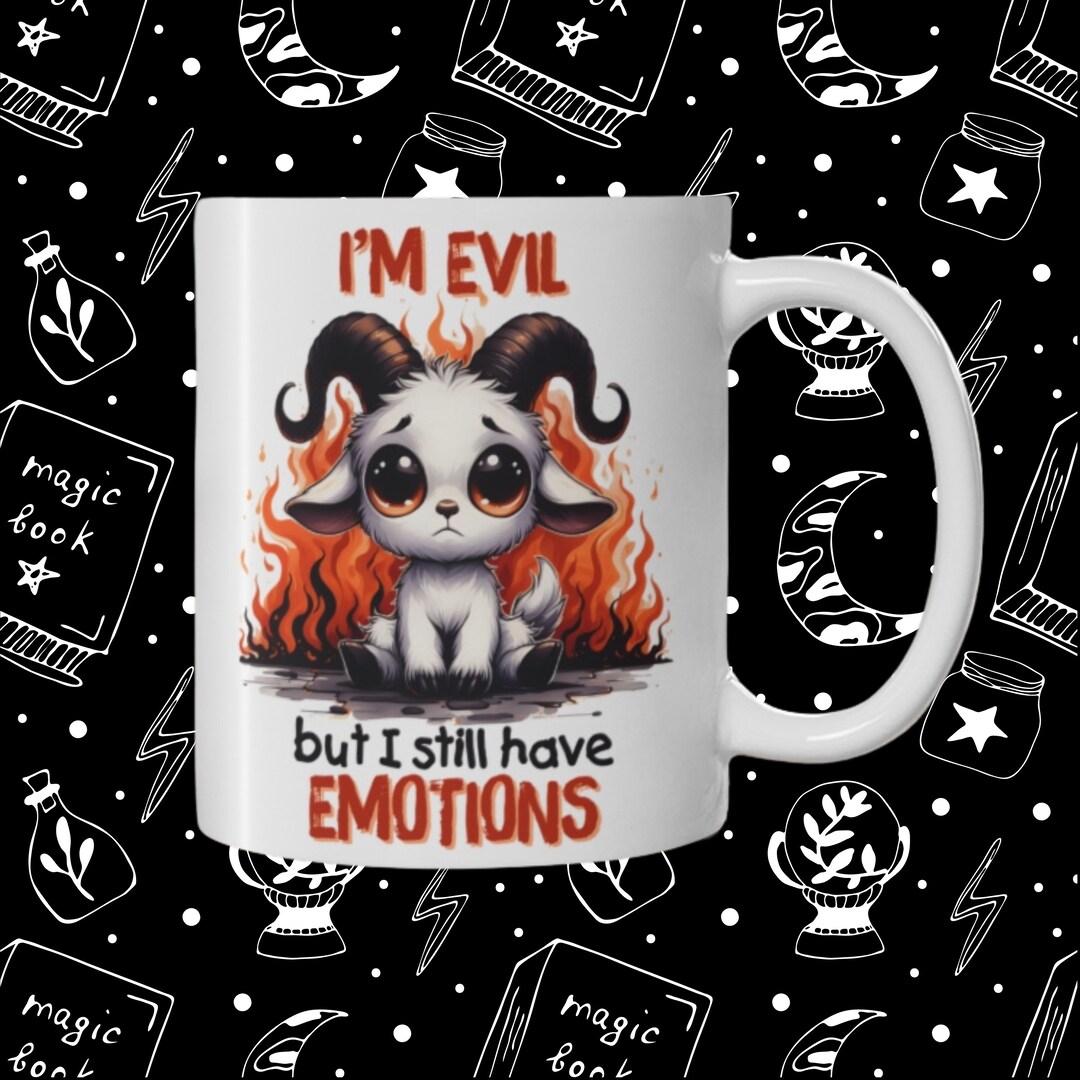 Funny Cute Baphomet Mug Devil Worship Mug Halloween Mug Black Magic Mug ...