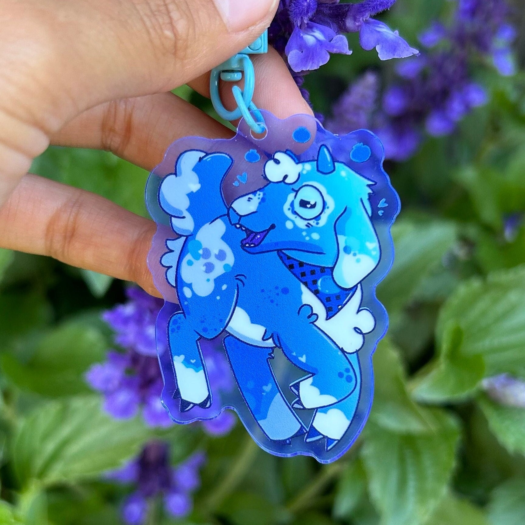 Cute Blueberry Themed Goat Keychain !! - Etsy
