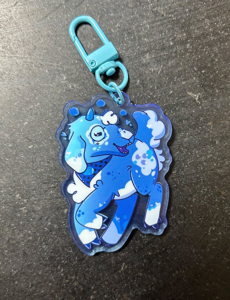 Cute Blueberry Themed Goat Keychain !! - Etsy