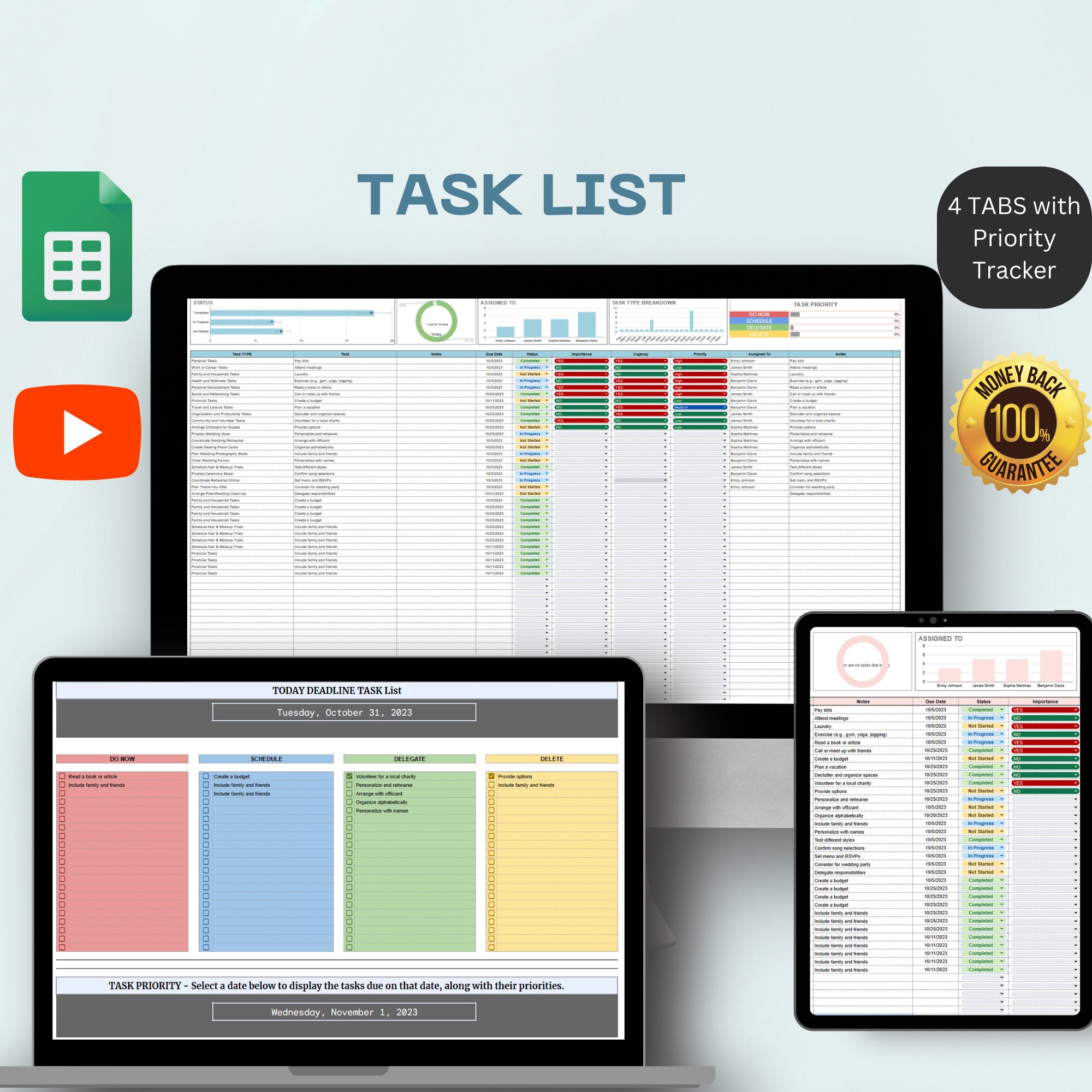 Boost Productivity With Google Sheets Task Priority Tracker Eisenhower ...