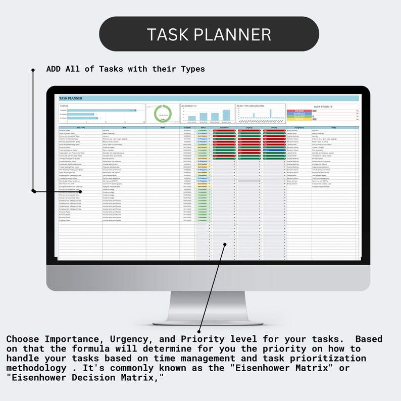 Boost Productivity With Google Sheets Task Priority Tracker Eisenhower ...