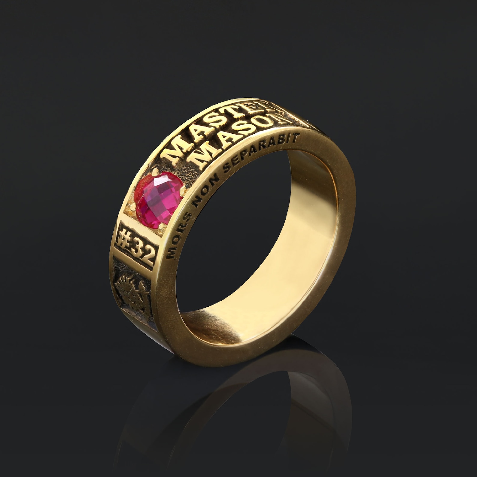 Master Mason Ring for Man, Freemason Band Ring, Customized Masonic Ring ...
