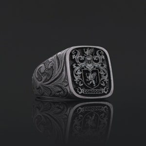 Handmade Family Symbol Ring, Family Crest Ring, Family Name Ring ...