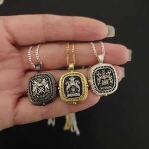 Family Crest Necklace, Personalized Family Crest Necklace, Custom Coat ...