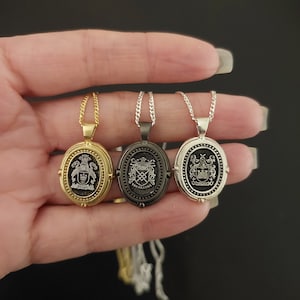 Personalized Family Crest Necklace, Family Crest Necklace, Custom-made ...