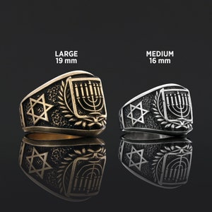 Silver Menorah Ring, Magen David Ring, Handmade Jewish Star Ring ...